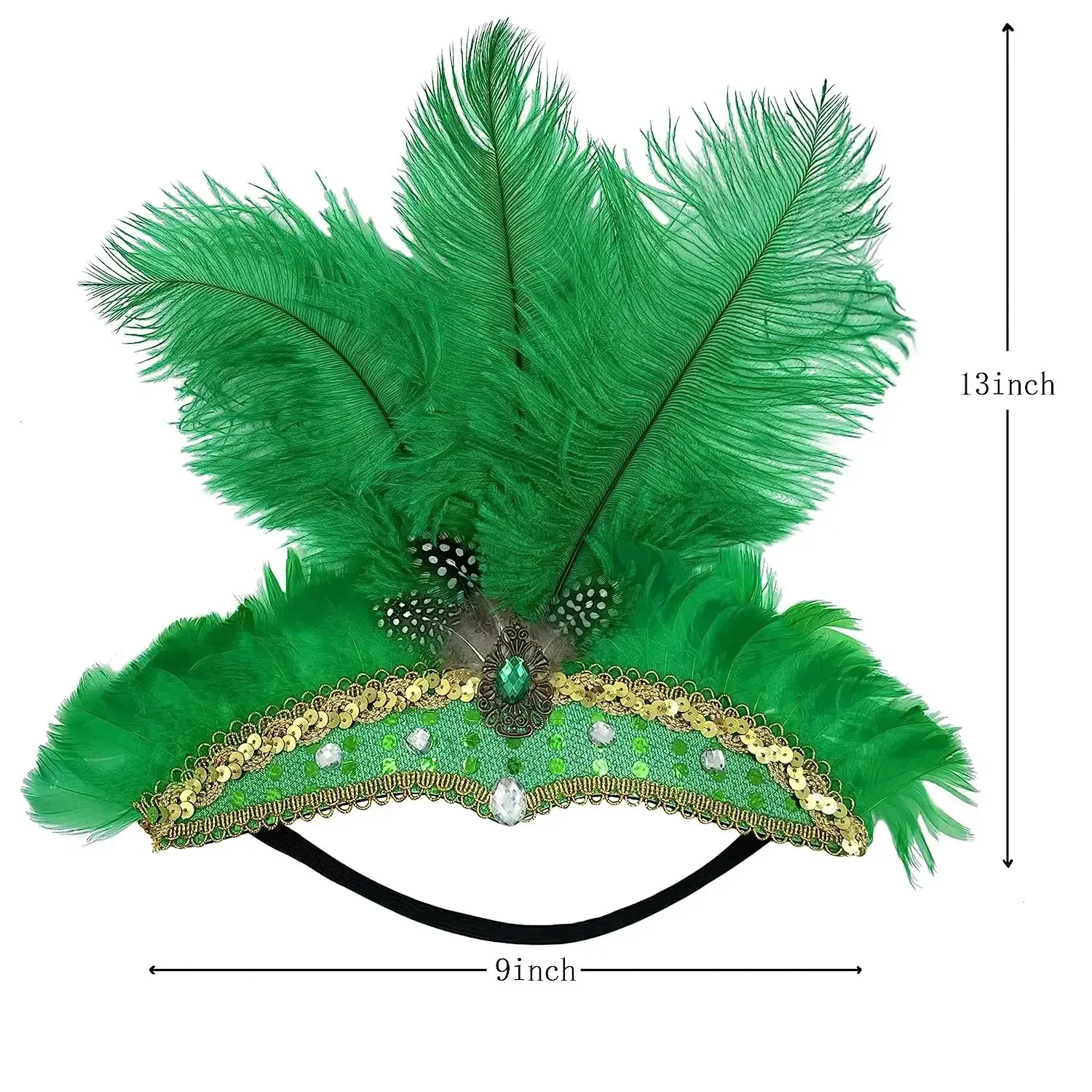 Carnival Crystal Crown Feather Headband: Mardi Gras, 1920s Flapper, and Halloween Headpiece ...
