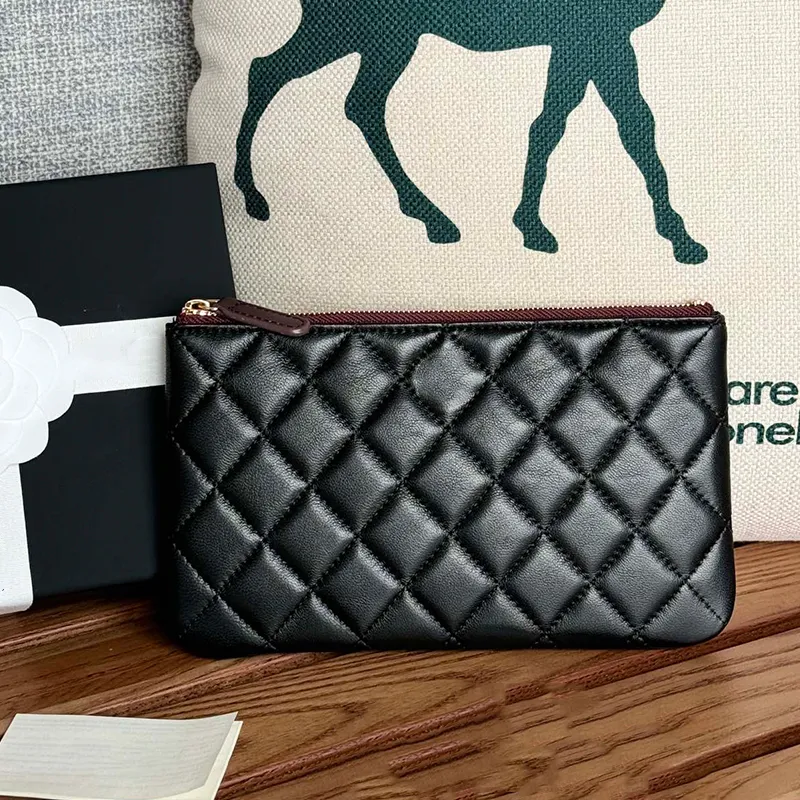 Lychee Pattern Sheepskin Women's Large Wallet Purse With Diamond ...