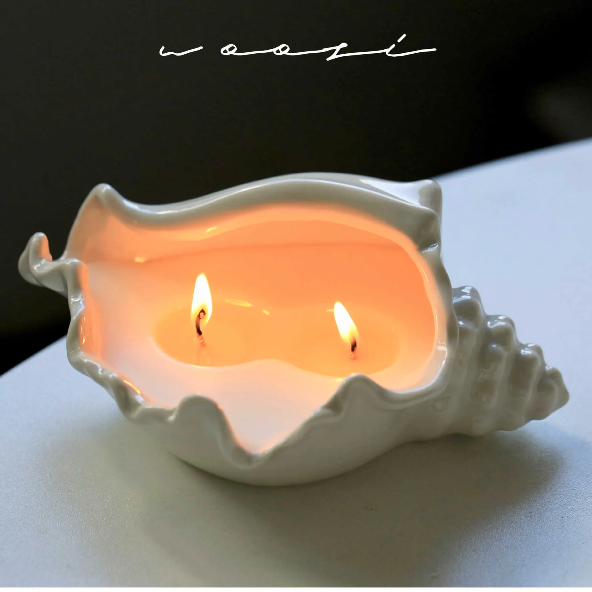 A Large Ceramic Conch Candle With A Home Atmosphere, A Shell Scented ...