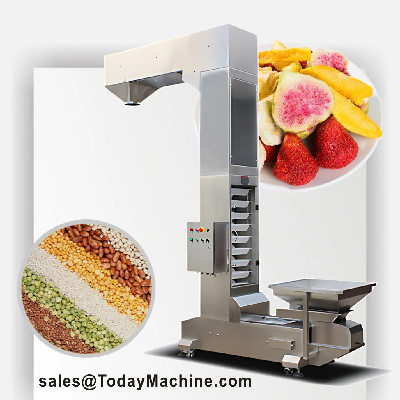 Z Type Vertical Lift Multi Infeed Fruit Chain Belt Bucket Elevator ...