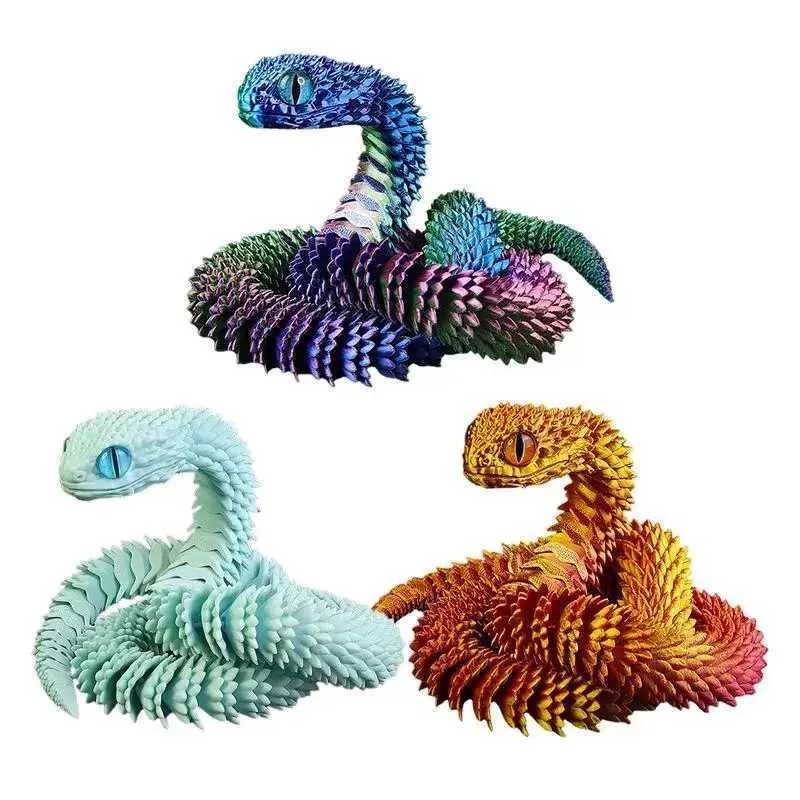Rotatable 30cm 3D Printed Snake Worm Fidget Movable Joint Animal Model ...