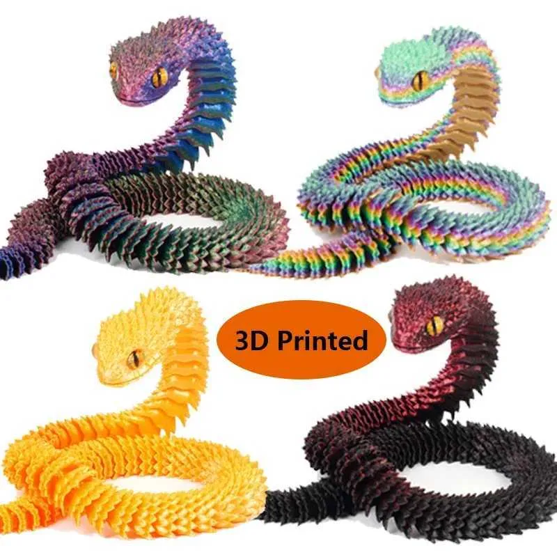 Creative 3D Printed Snake Dragon Figurines With Rotatable Joints ...