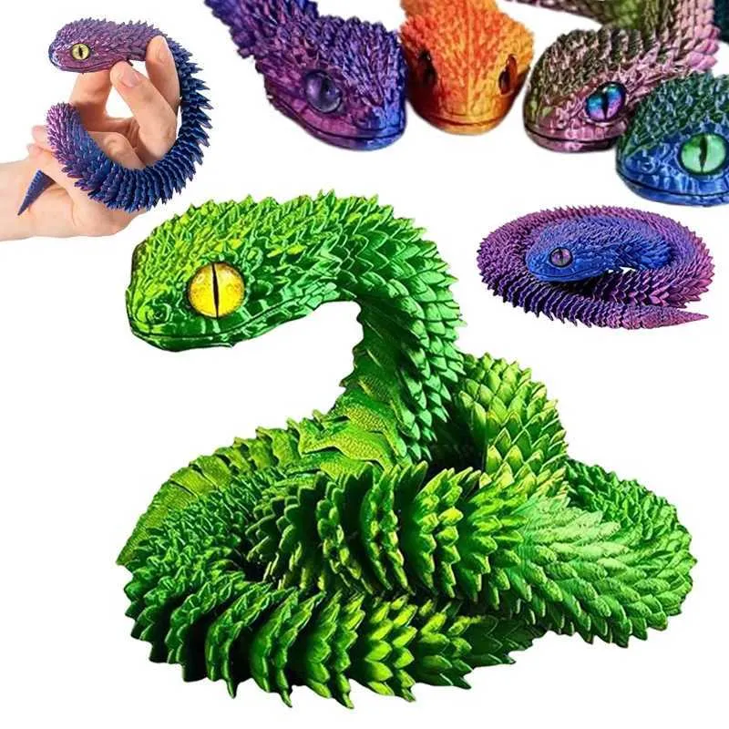 Articulated Mini Snake Dragon 3D Printed Figure Of 8 Rotatable Decor ...