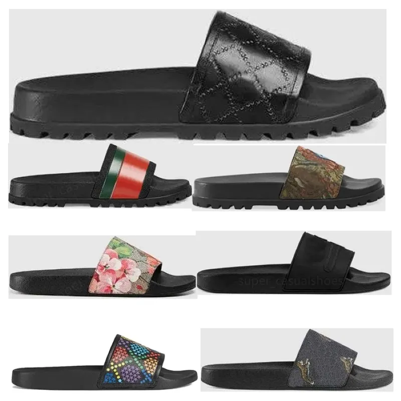 Floral Platform Slides: Designer Slipper Black Slide Sandals For Men ...