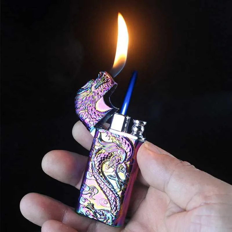 Metal 3D Relief Dragon Dual Fire Lighter Windproof... From A_boston, $7 ...