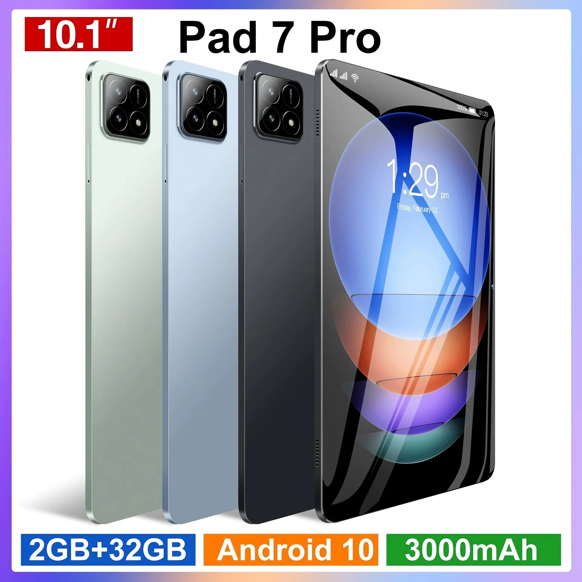 Pad 7 Pro Tablet Computer 10.1 Inch Large Screen 3G Call 2+32 Android ...
