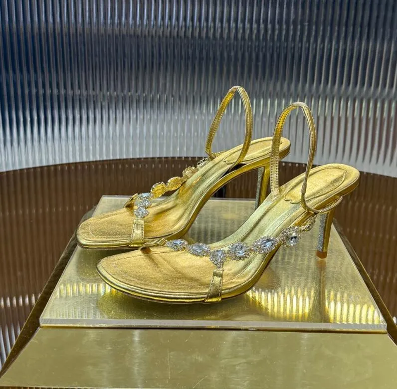 Designer Sandals Crystals Embellished Stiletto Heels... From Yyskor ...