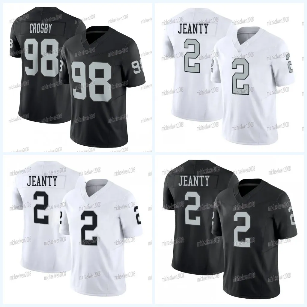 2 Ashton Jeanty Raiderss Maxx Crosby Brock Bowers Football Jersey Geno ...
