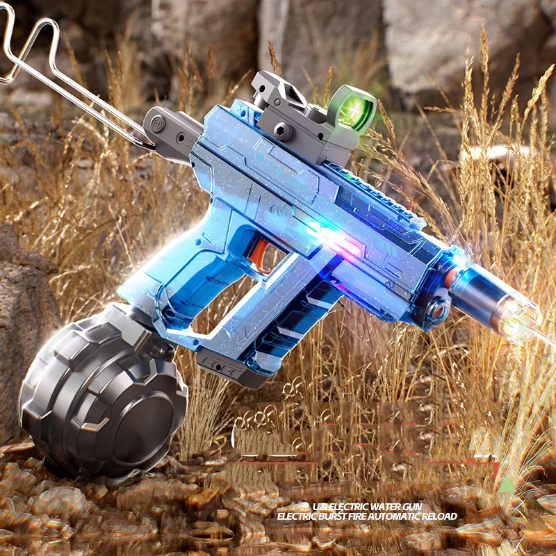 UZI Style Flaming Electric Automatic Water Gun With Suction And ...