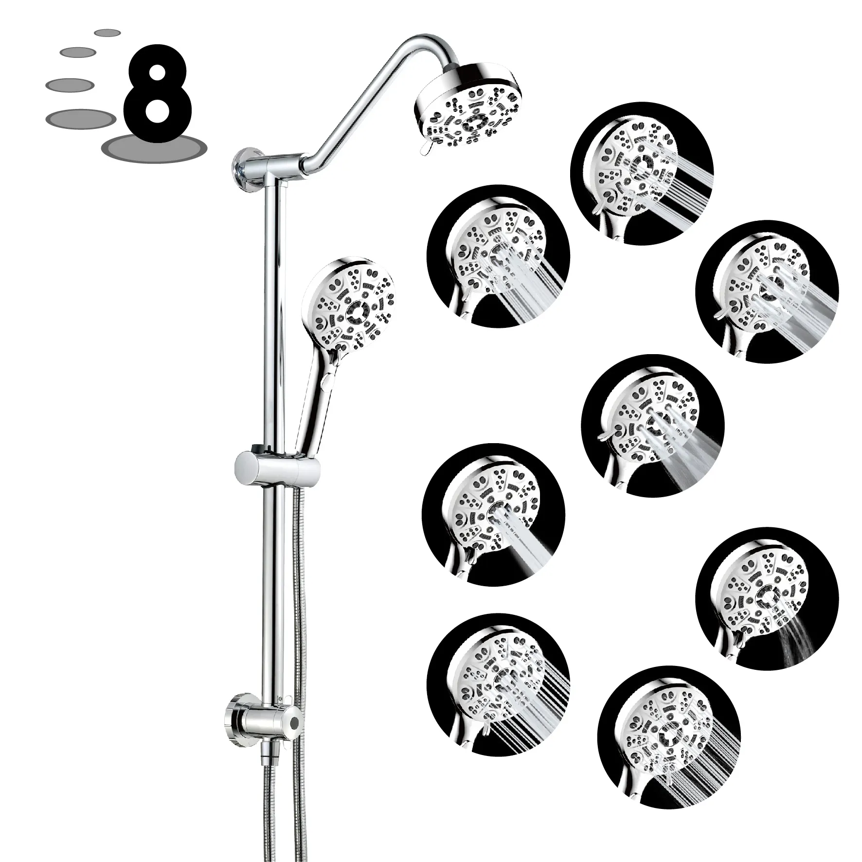 Adjustable Shower Arm Bathroom Spa Abs 8 Function... From Hareal, $73. ...
