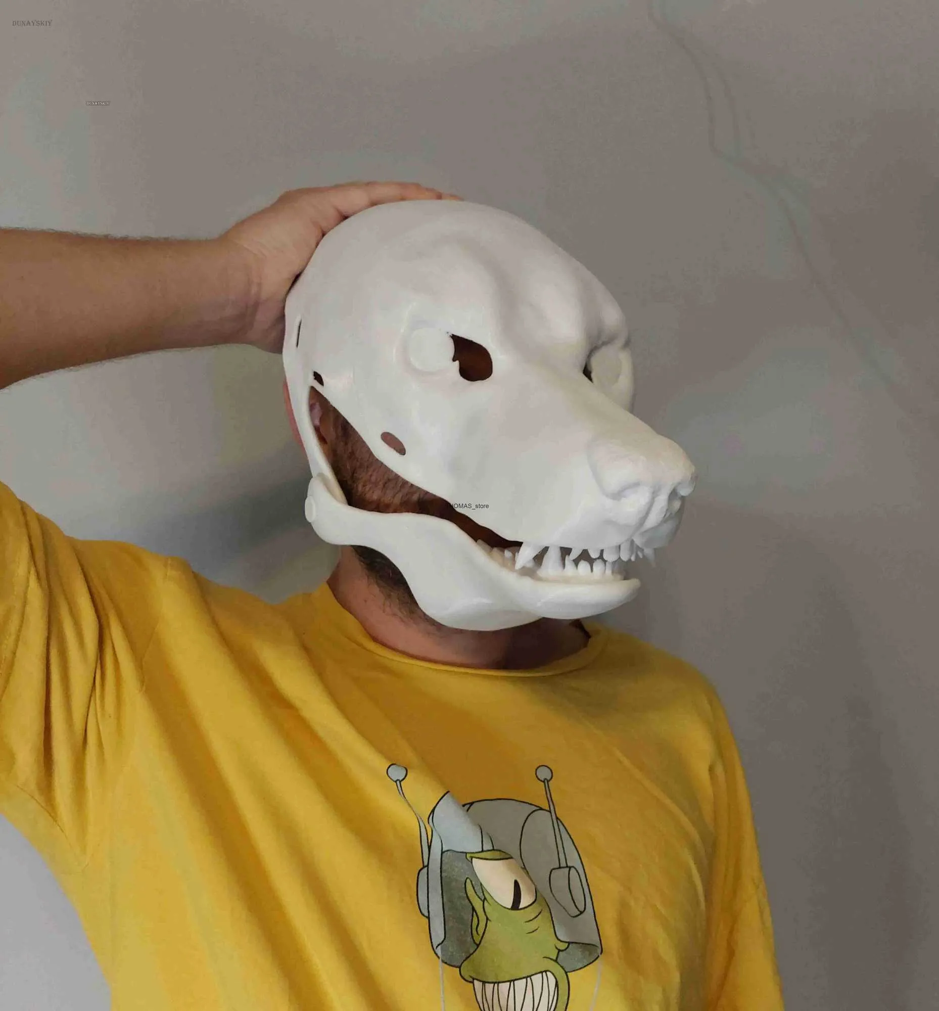 Kigurumi Base Beast Skull Wrench Mask Animal Wolf Head Proboscis 3D ...