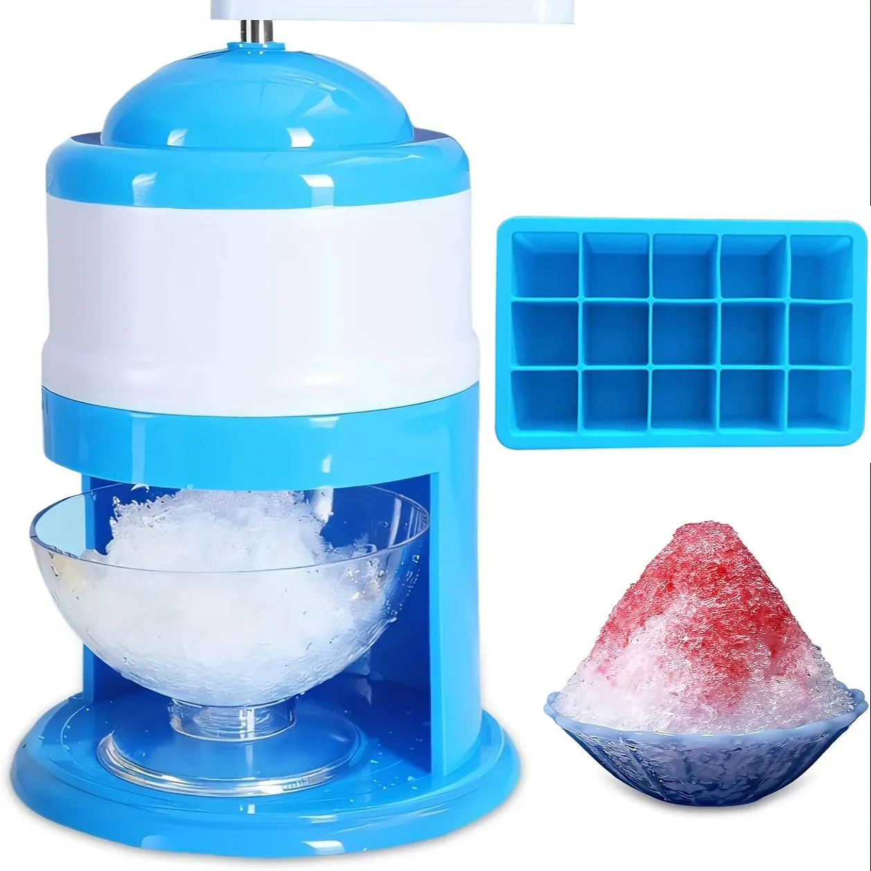 250515 Portable Hand Crank Snow Cone Machine Manual Shaved Ice Maker ...