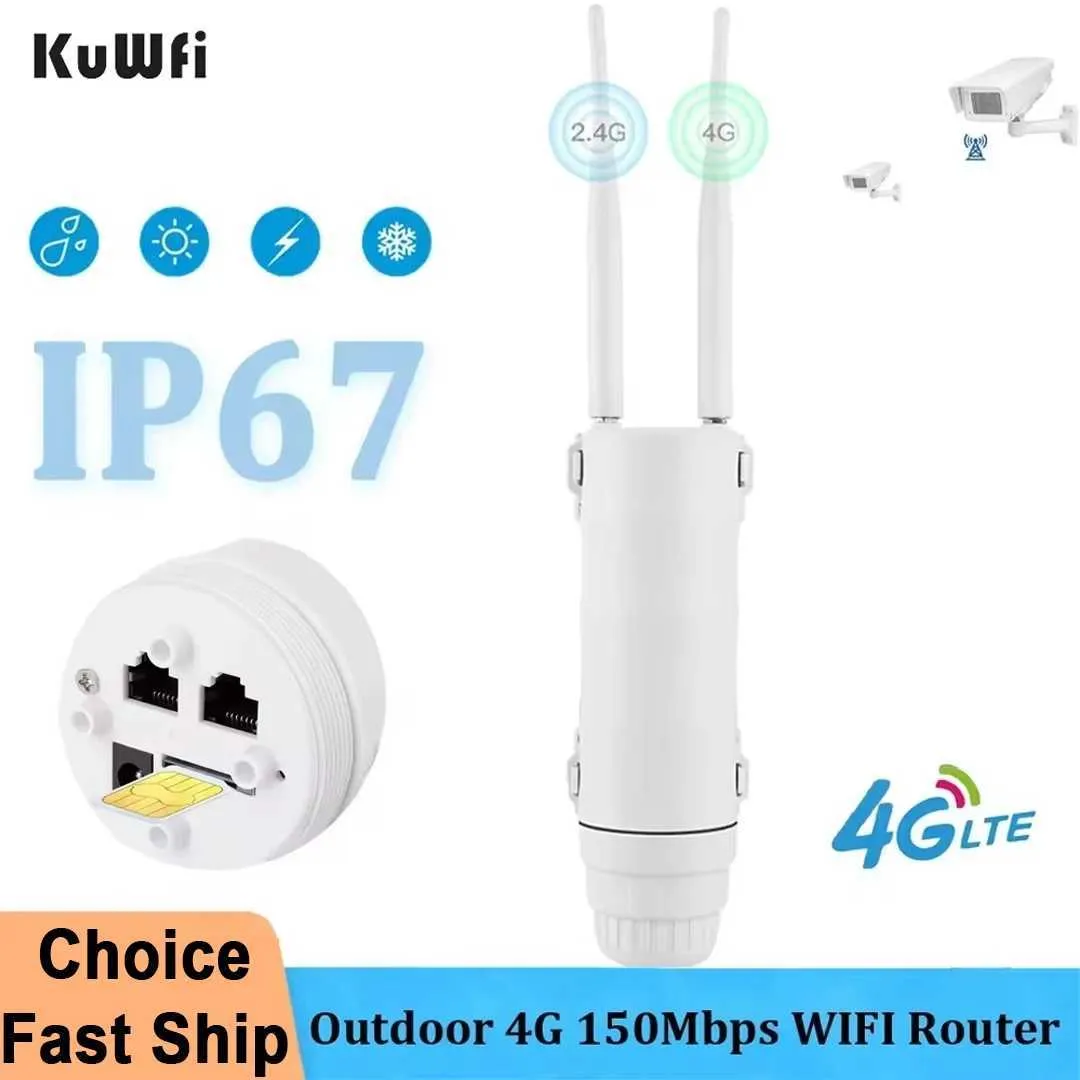 KuWFi CAT4 4G LTE Outdoor Wifi Router 300Mbps, IP67 Waterproof, SIM ...