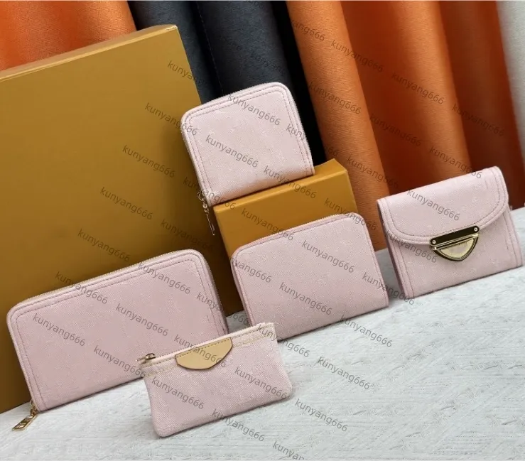 Designer PINK Denim Wallets For Men Luxury Coin Purses Mens Womens ...