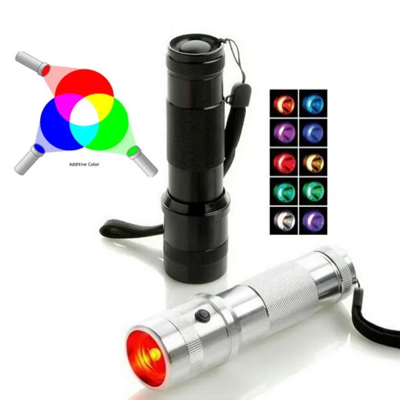 Wholesale Colorshine Color Changing RGB LED Flashlight 3W Aluminium ...