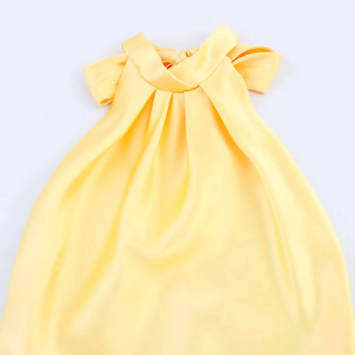 TFMLN Women Solid Chiffon Halter Backless Mid-Calf Dress Short Sleeve ...