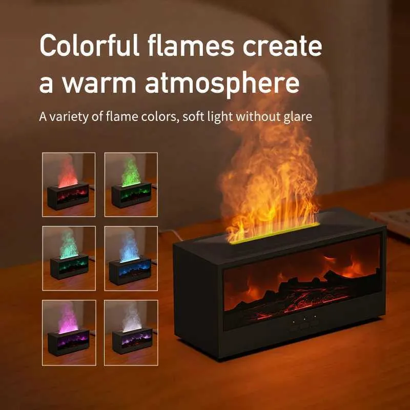 New Simulation 3D Retro Fireplace Flame Diffuser Desktop Home Remote ...