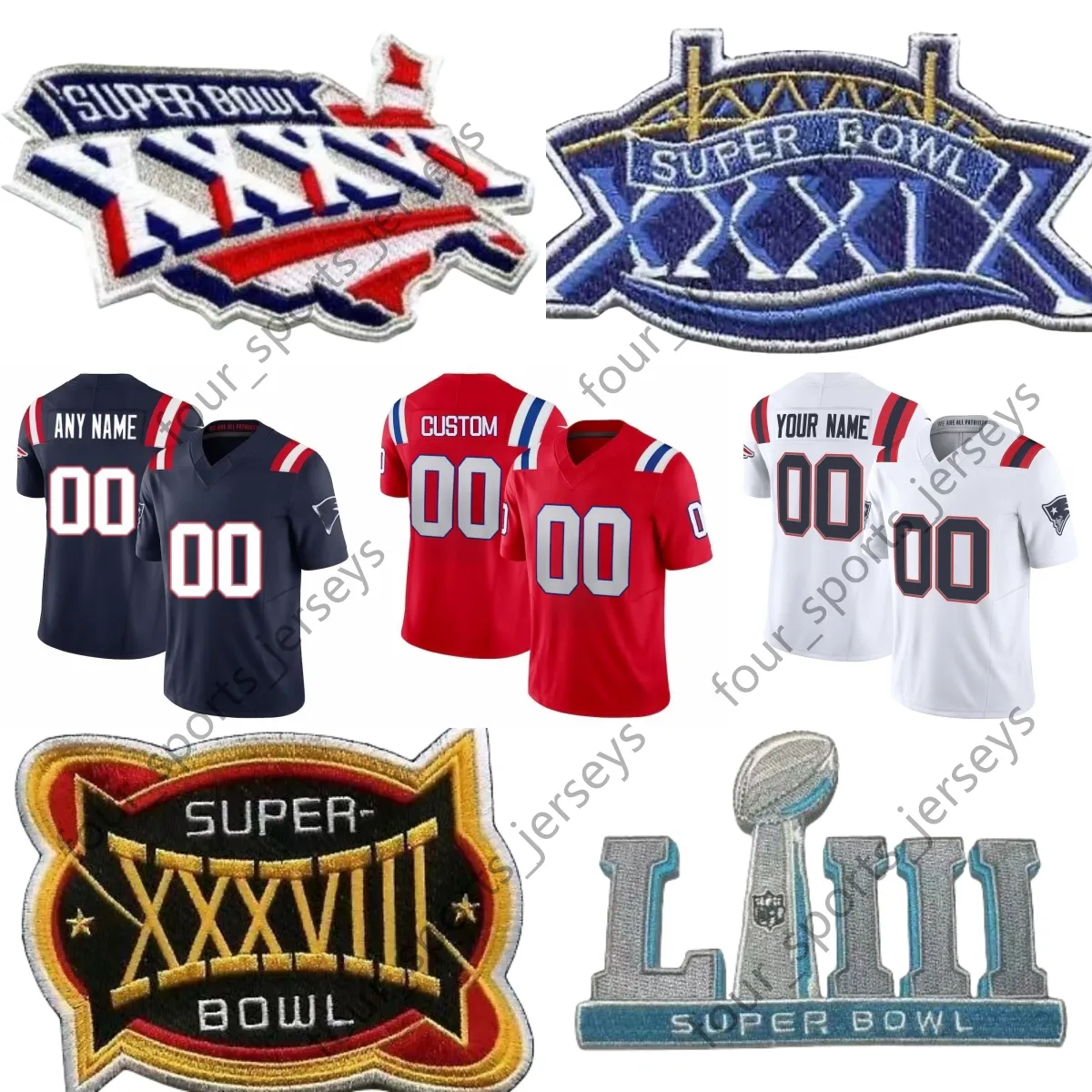 Custom Football Jersey Super Bowl Drake Maye Bill... From Four_sports ...
