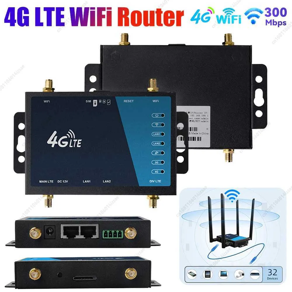 Industrial Grade 4G LTE WiFi Router 300Mbps 4G Broadband Wireless ...