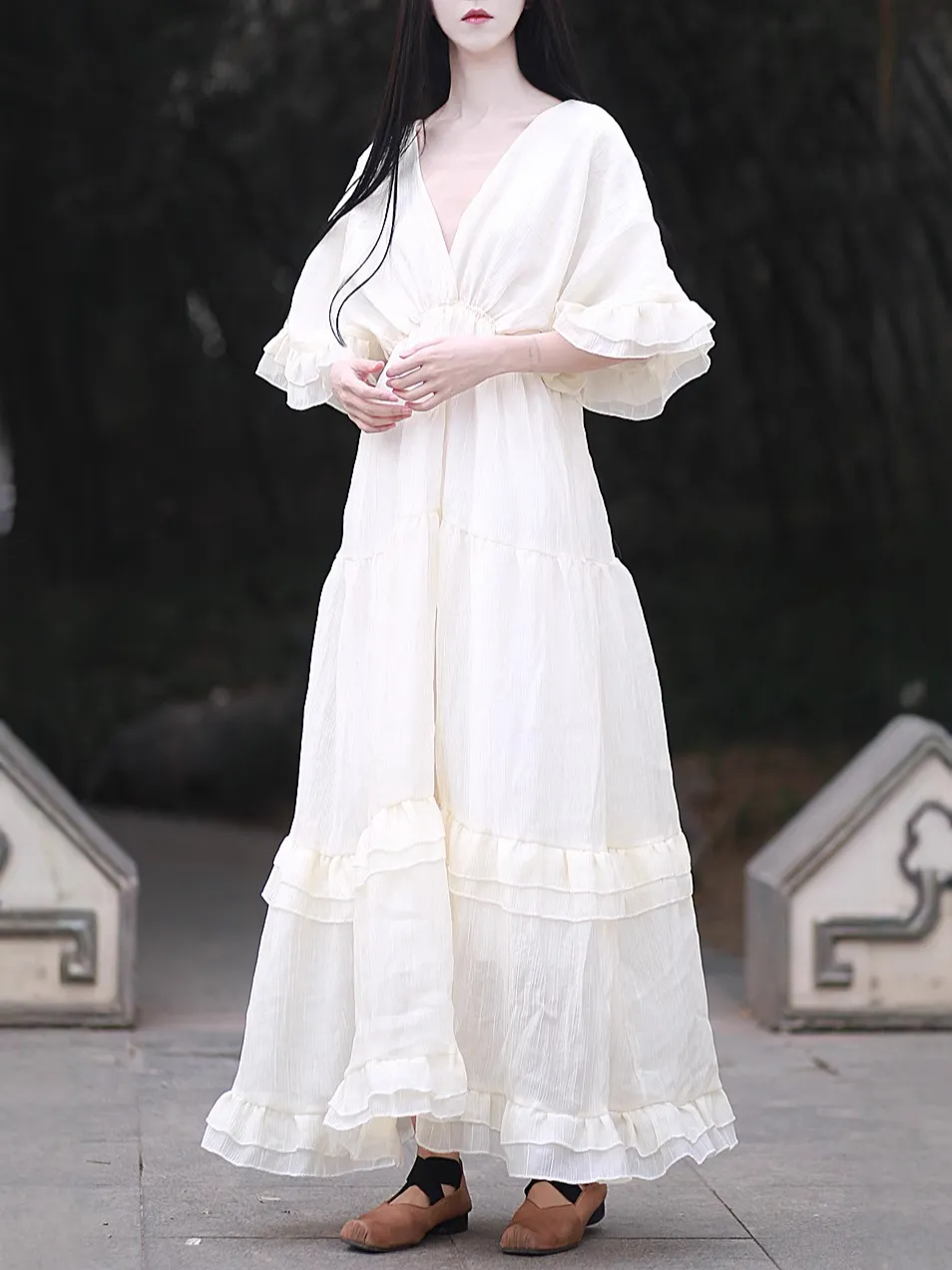 European And American Style Women's Short Sleeved Round Neck Dress ...