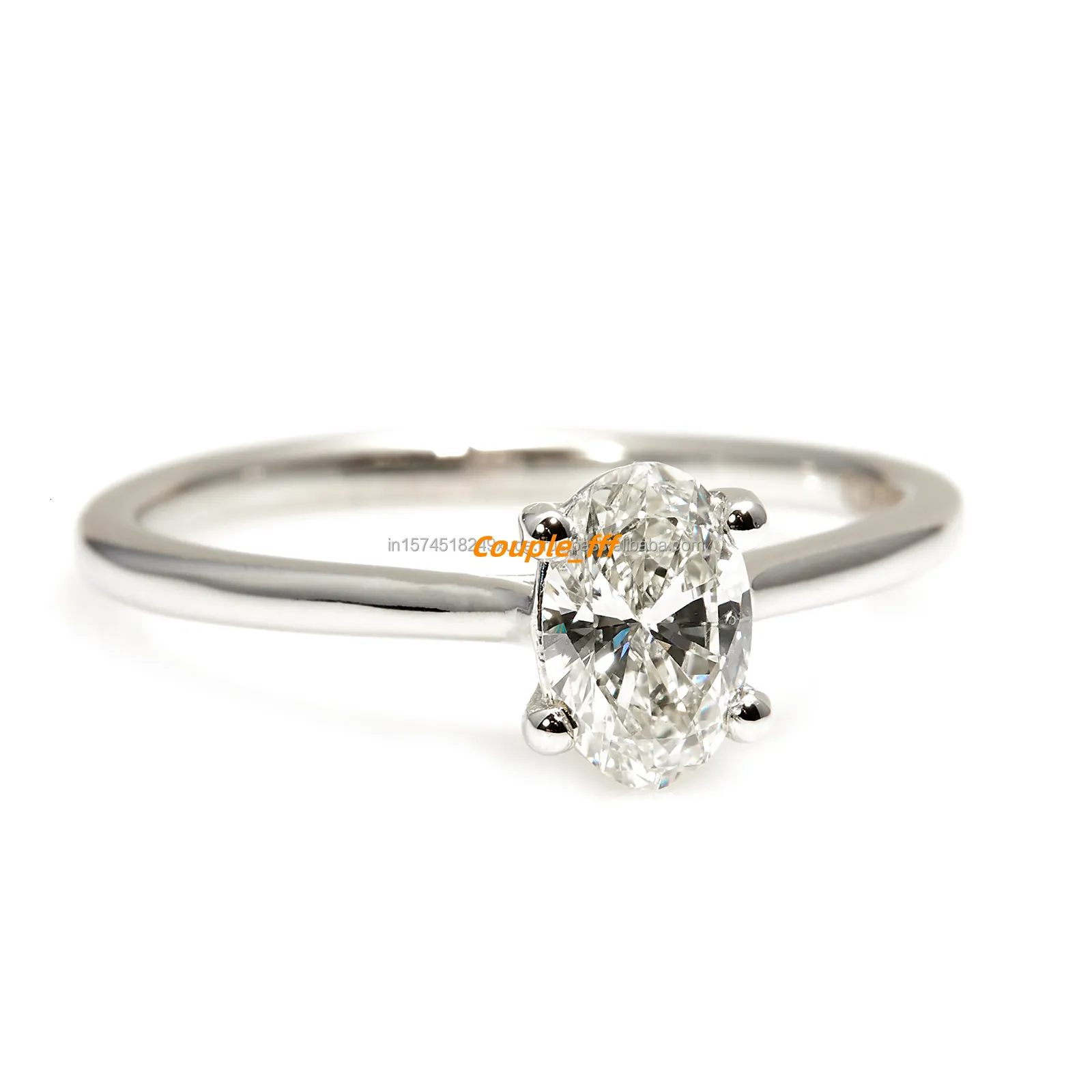 Elliptical Moissanite Ring Female Nice Design Pure... From Couple_fff ...