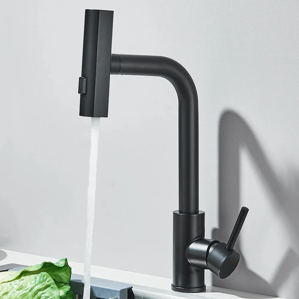 Pull Out Kitchen Faucet with Retractable 3-Way Sprayer, Single Handle ...