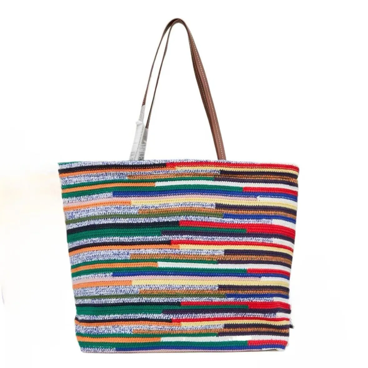 Designer Rainbow Crochet Tote Bag Large Capacity... From Imike, $103.63 ...