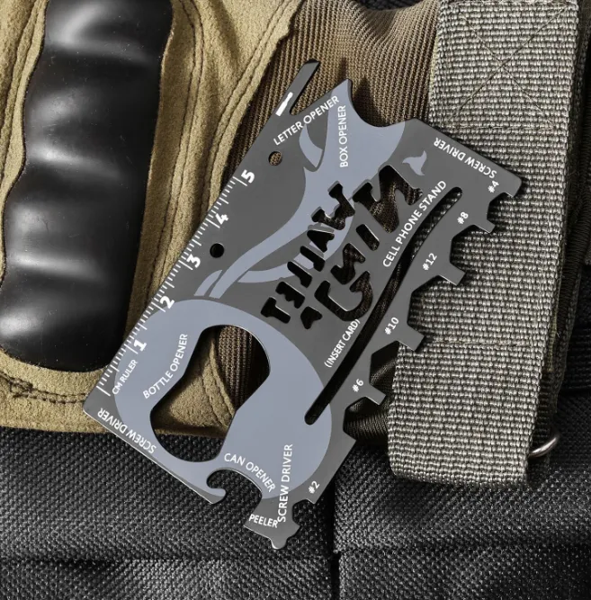 Portable Camping EDC Survival 14-in-1 Multifunctional Wallet Knife ...