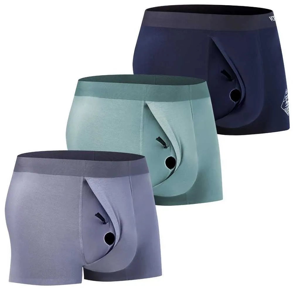 Men's Comfort Stretch Boxers With Front Opening: Breathable Knit ...