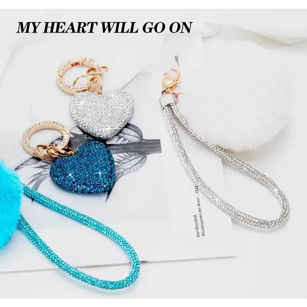 Cute Heart Keychains for Women, Bling Keychain Accessories, Girly ...