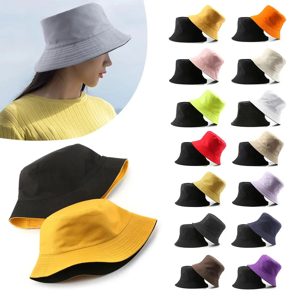 Reversible Double Sided Packable Bucket Hat For Men And Women Solid ...