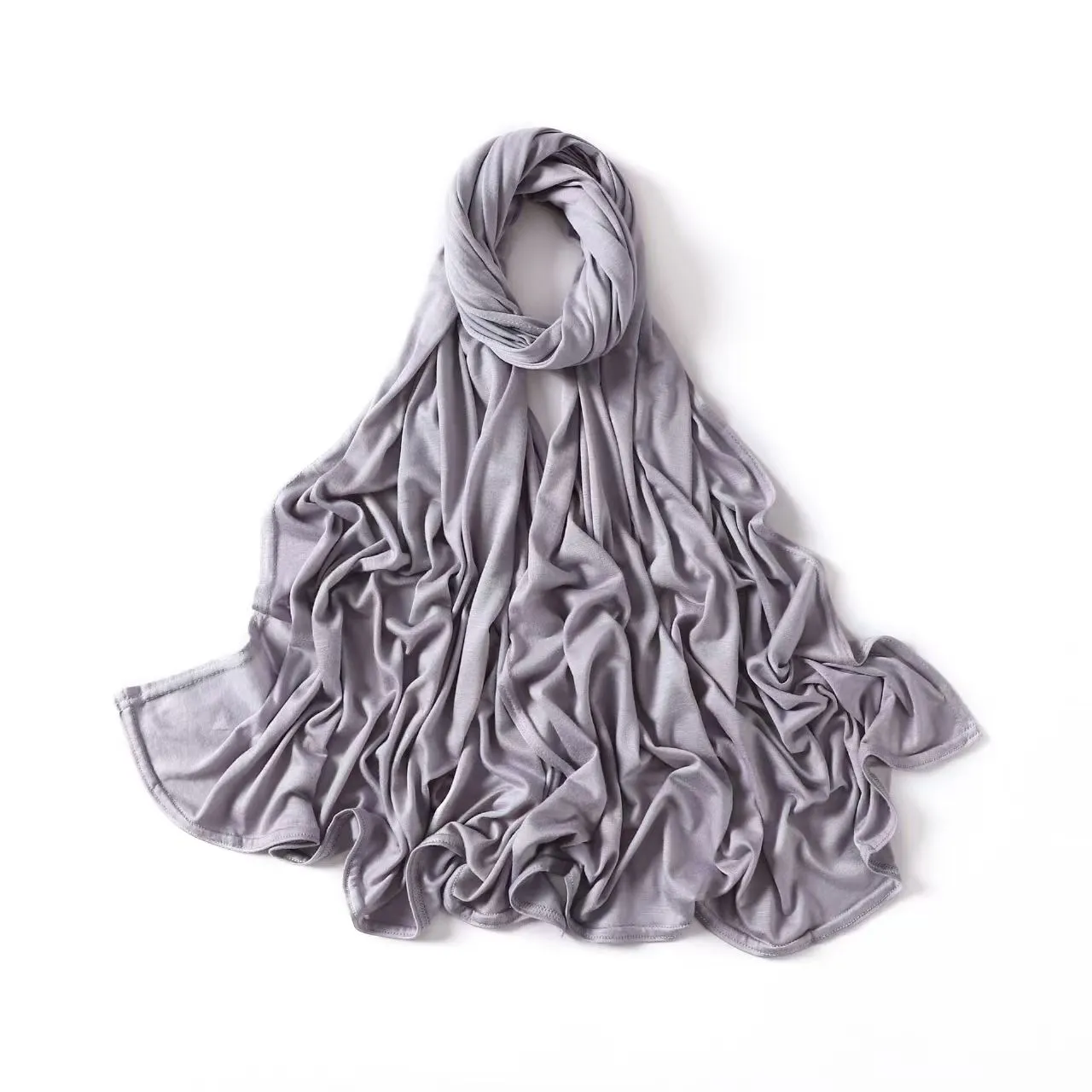 T753 Solid Color Modal Long Scarf Curled Mercerized Cotton Single Color ...