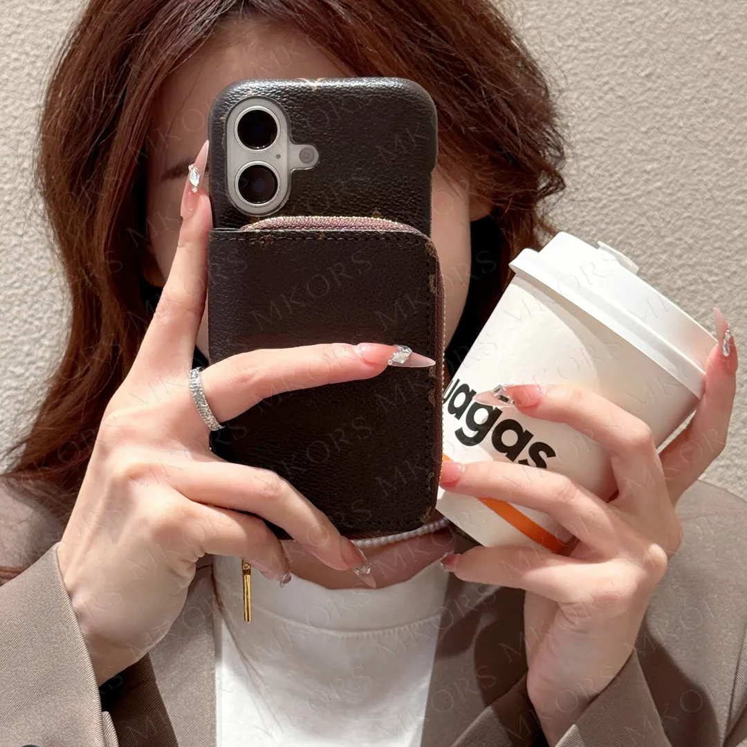 Luxury TPU Leather Zipper Card Slot Phone Case for iPhone 11 Mini to 17 ...