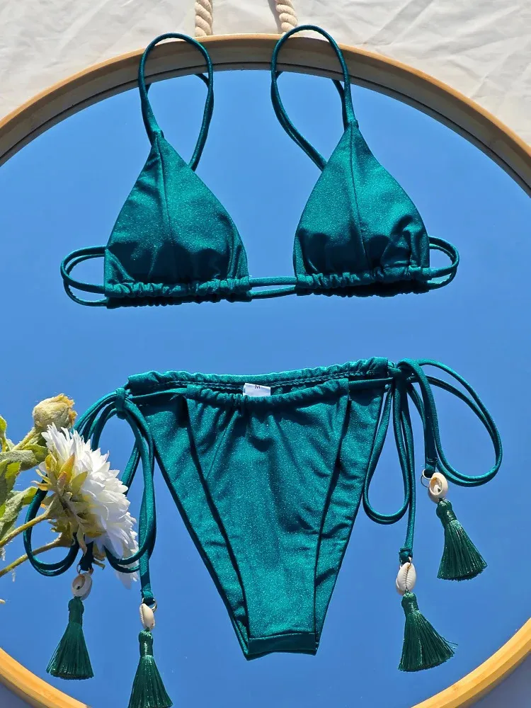 Miyouj Triangle Bikini Set Low Waist Bandage... From Charm_clothes, $19 ...