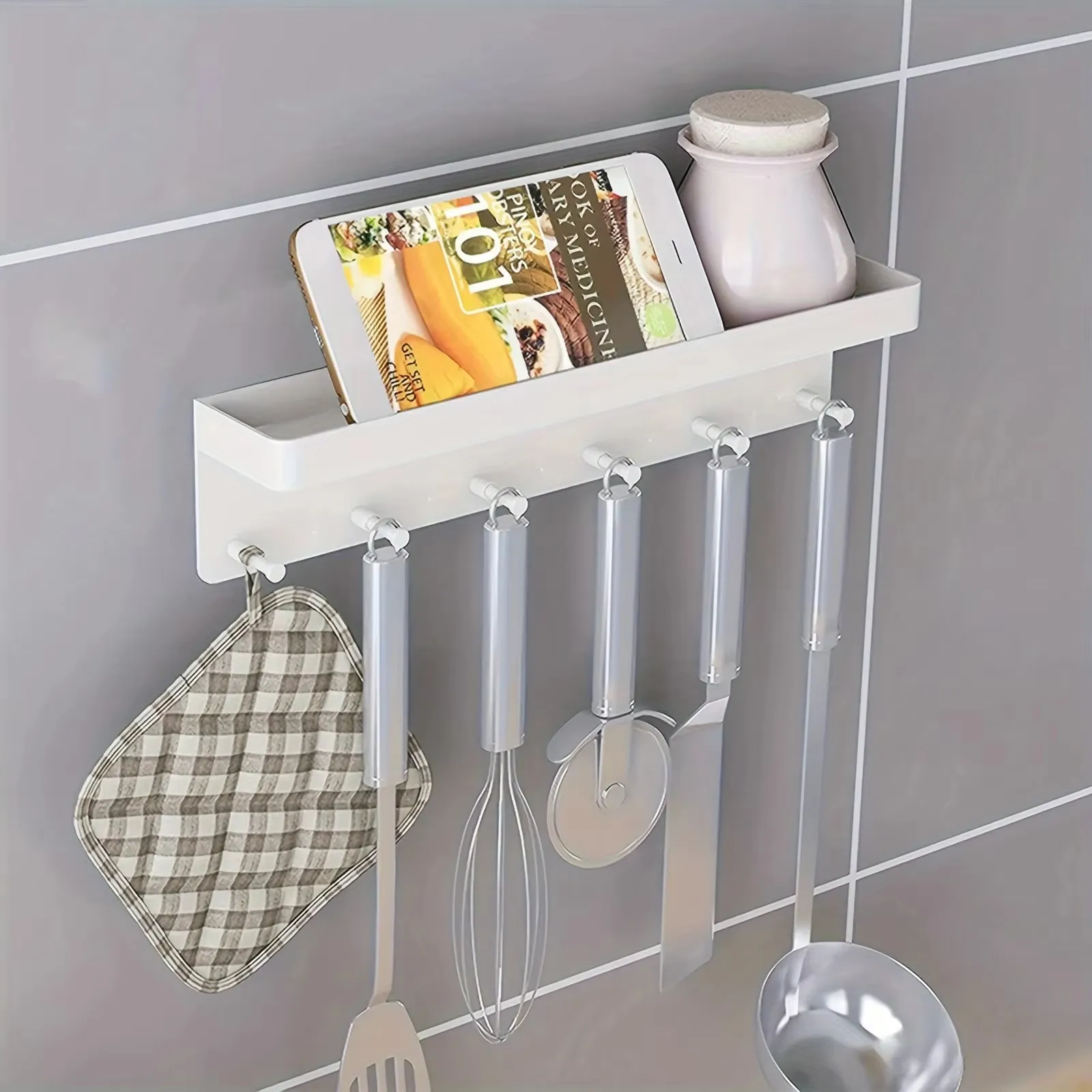 Adhesive Key Holder with Mail Organizer - Wall Mounted Entryway ...