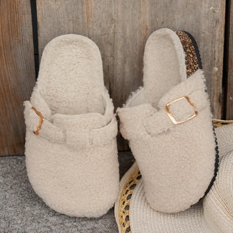 Comfortable Cork Bottom Slippers Solid Color Single... From Mingkexieye ...