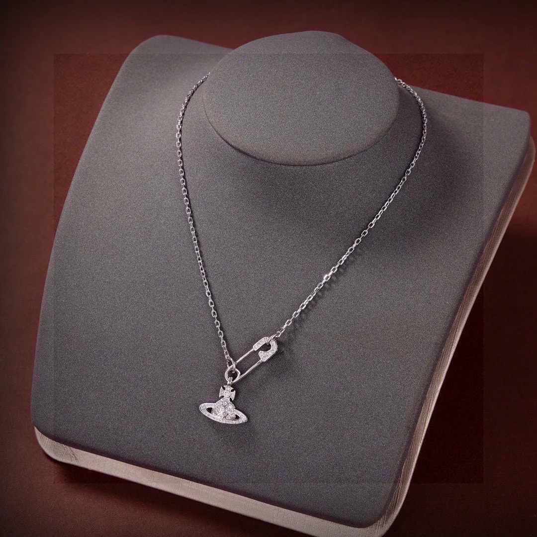 Saturn Pearl Necklace: Gold Moissanite Planet Pendant Necklace Jewelry ...