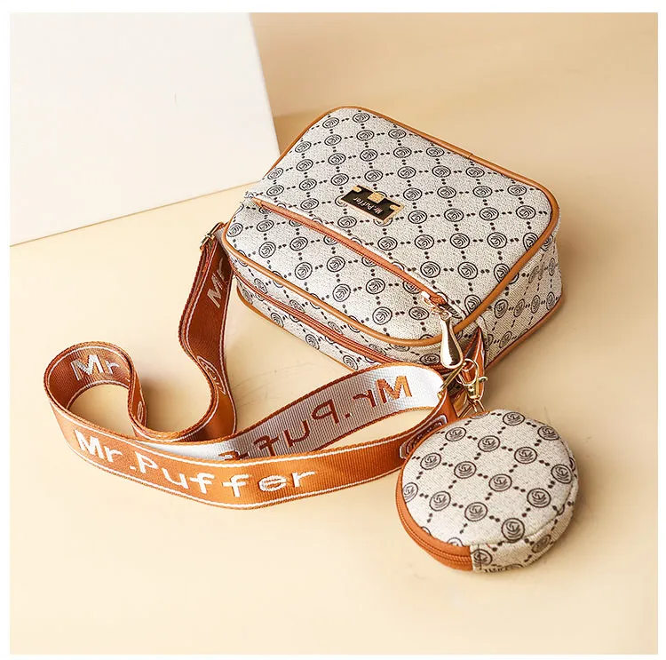 Stylish Color Block Tote Bag Set Women's Printed Shoulder & Crossbody ...