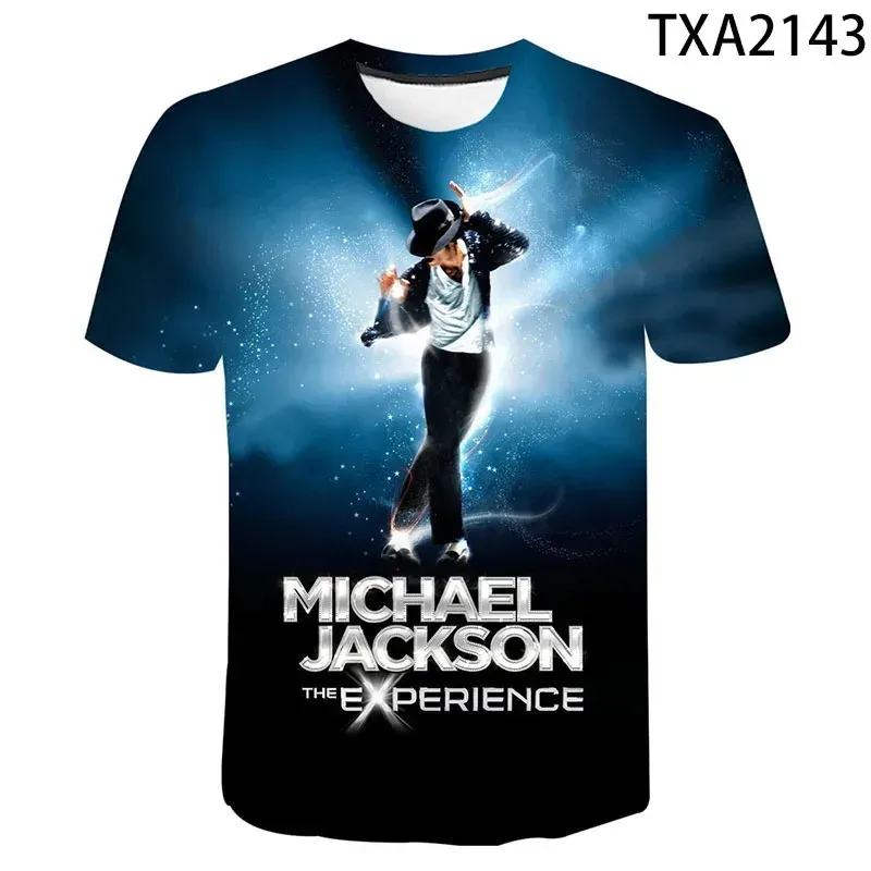Michael Jackson 3D Print Casual Oversized Round Neck Polyester T Shirt ...