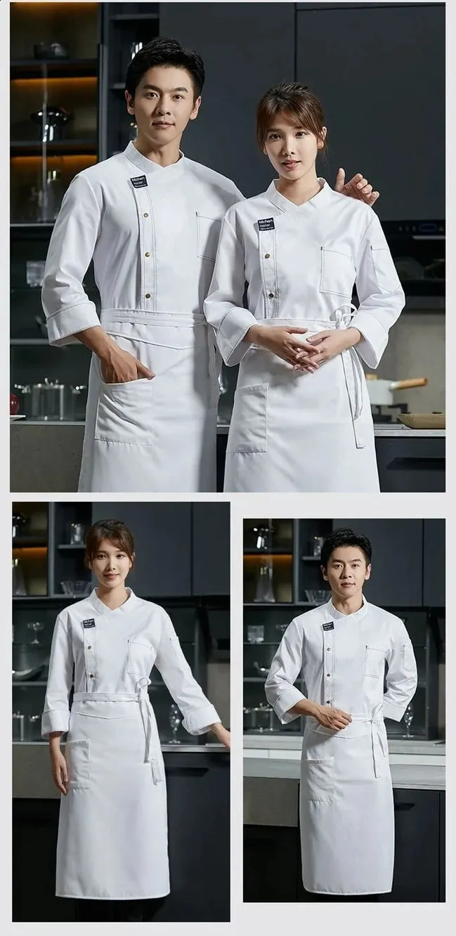 Catering Chef Uniform: Long Sleeve Men's Kitchen Chef Jacket, Work ...
