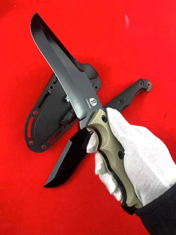 Strider Survival Fixed Blade Knife 7Cr13Mov Stainless Steel Black Oxide ...