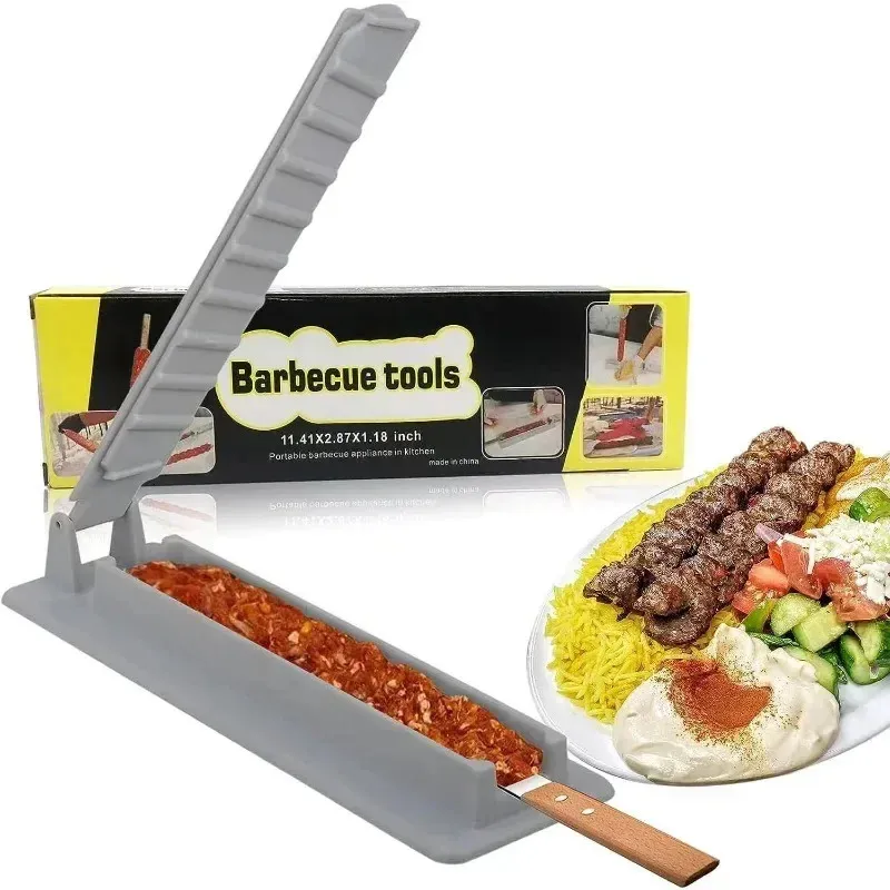 Plastic Shish Kebab Maker Mould Manual Press For Barbecue Meat Skewer ...