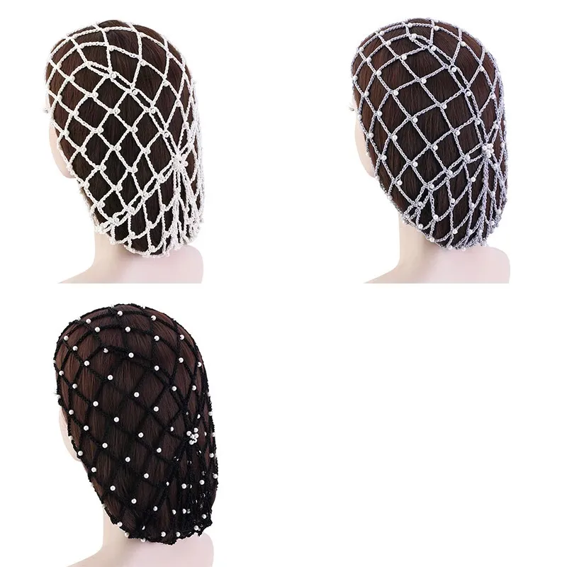 Hand Crochet Pearl Hair Net for Women, Fashionable and Droopy Hair ...