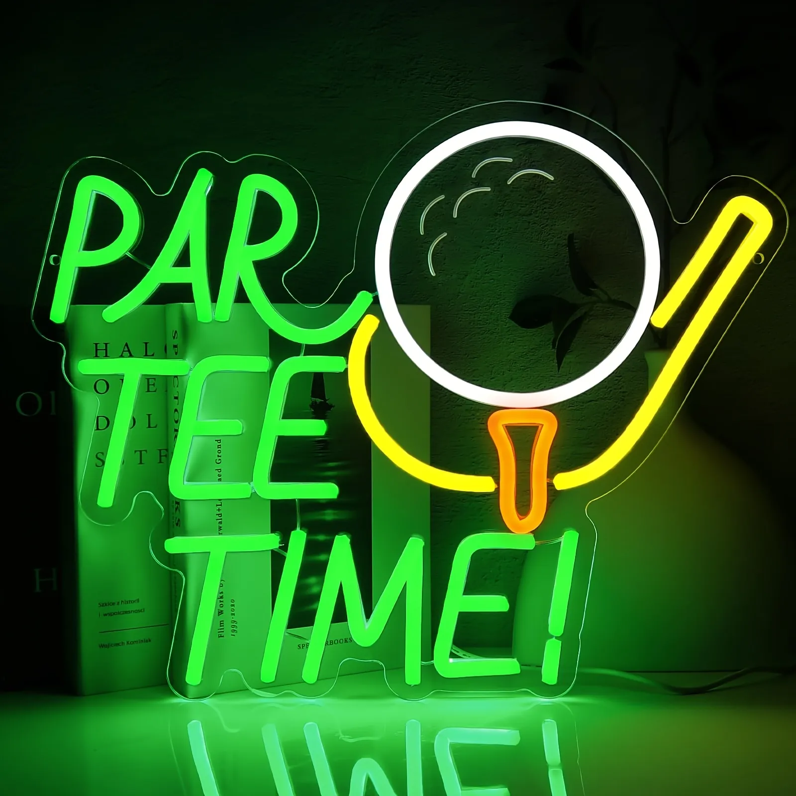 Par Tee Time Neon Sign 15.4x12.2in USB Dimmable Golf Ball LED Light For ...