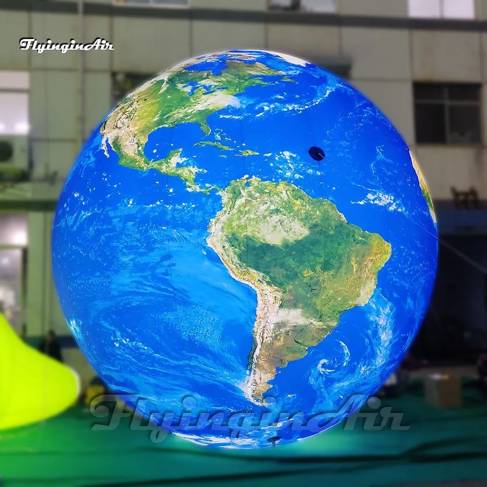Giant Inflatable Illuminated Earth Globe Hanging Blue Planetarium ...