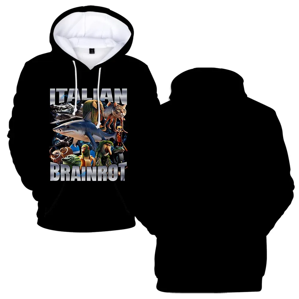 Italian Brainrot 3D Print Oversized Women/Men Hoodie Sweatshirt Boys ...