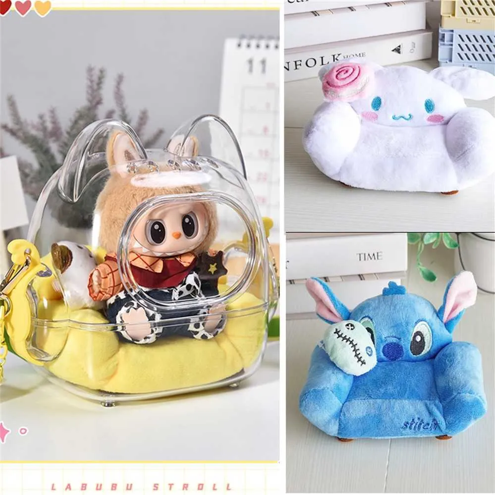 70% Off Online: 17cm Labubu Transparent Cotton Crossbody Cute Makeup ...