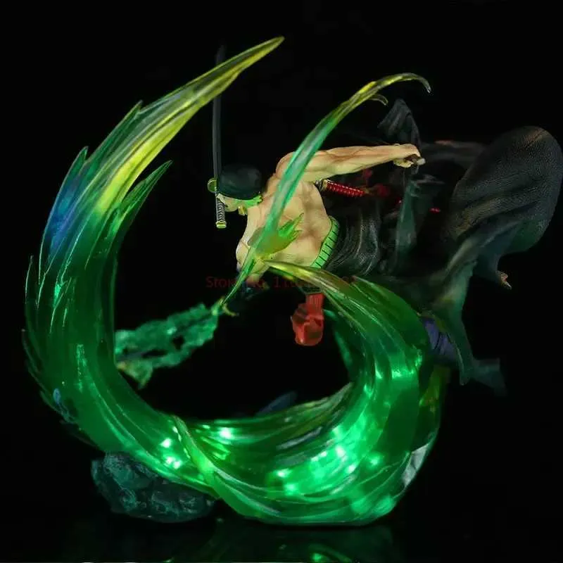 Dynamic 24cm Swordsman Action Figure Luminous PVC Collectible Statue ...