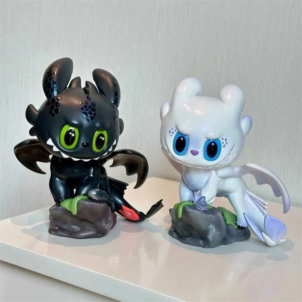 Labubu How To Train Your Dragon Toothless Figure PVC Model Kit Ornament ...