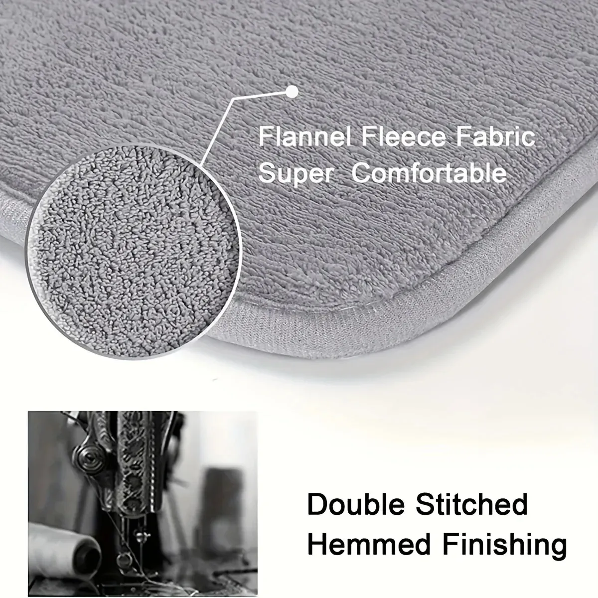 Thickened Kitchen L-Shaped Absorbent Floor Mat, Household Flannel Non ...